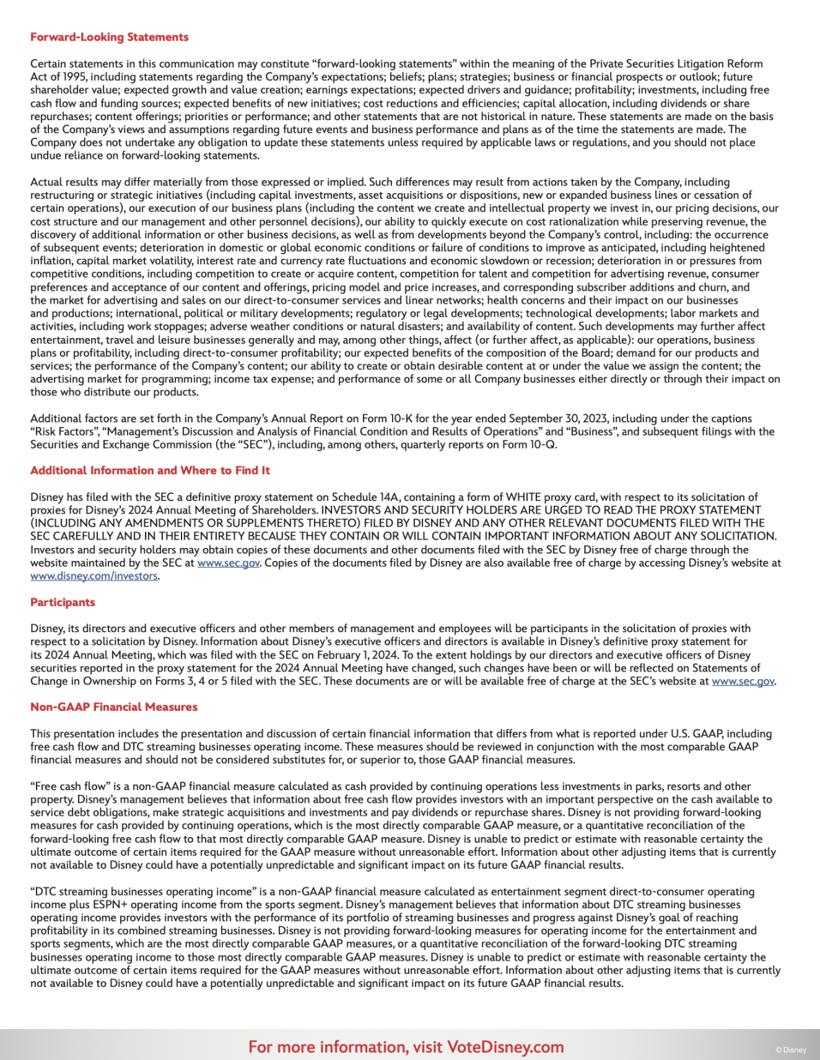 Disney Board Of Directors Sends Letter To Shareholders Highlighting ...