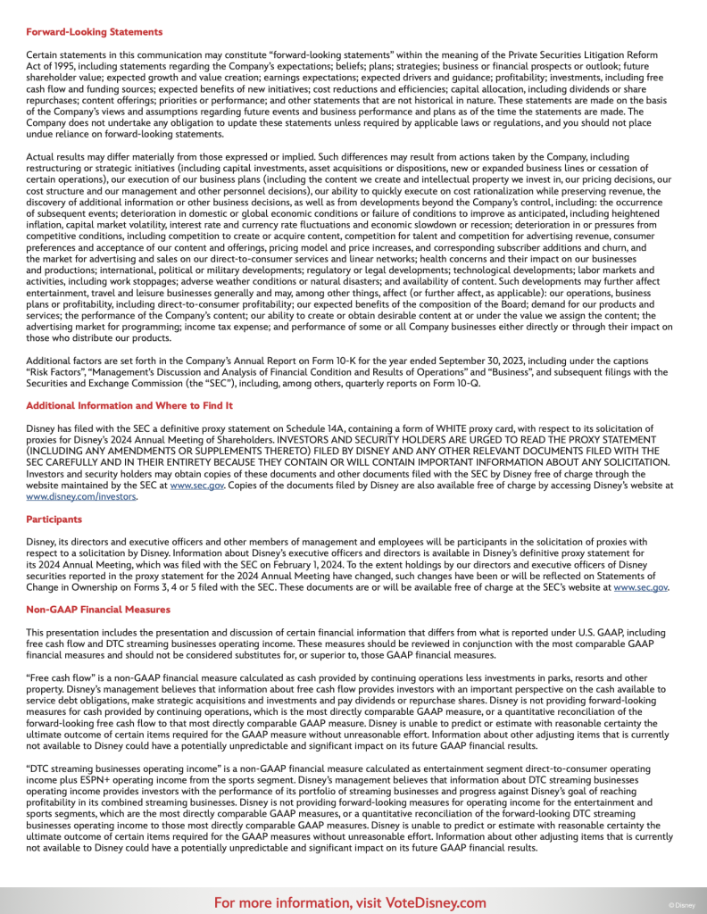 Disney Board Of Directors Sends Letter To Shareholders Highlighting ...